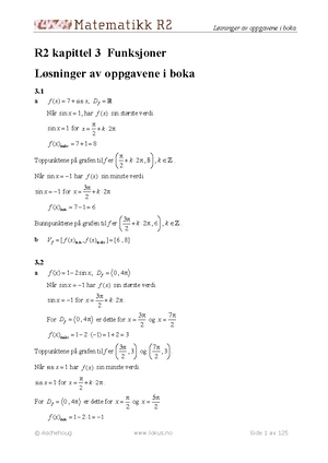 Eksempeloppgaver for Matematikk 1T - Eksamensforberedelse MAT09- - Studocu