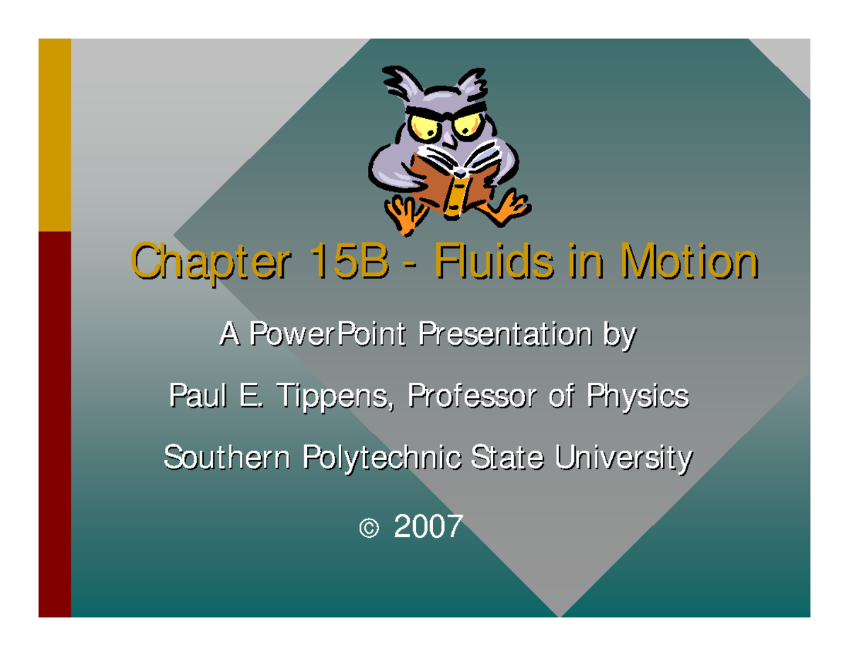 Fluids in motion - Study of how fluid move in real world - Chapter ...