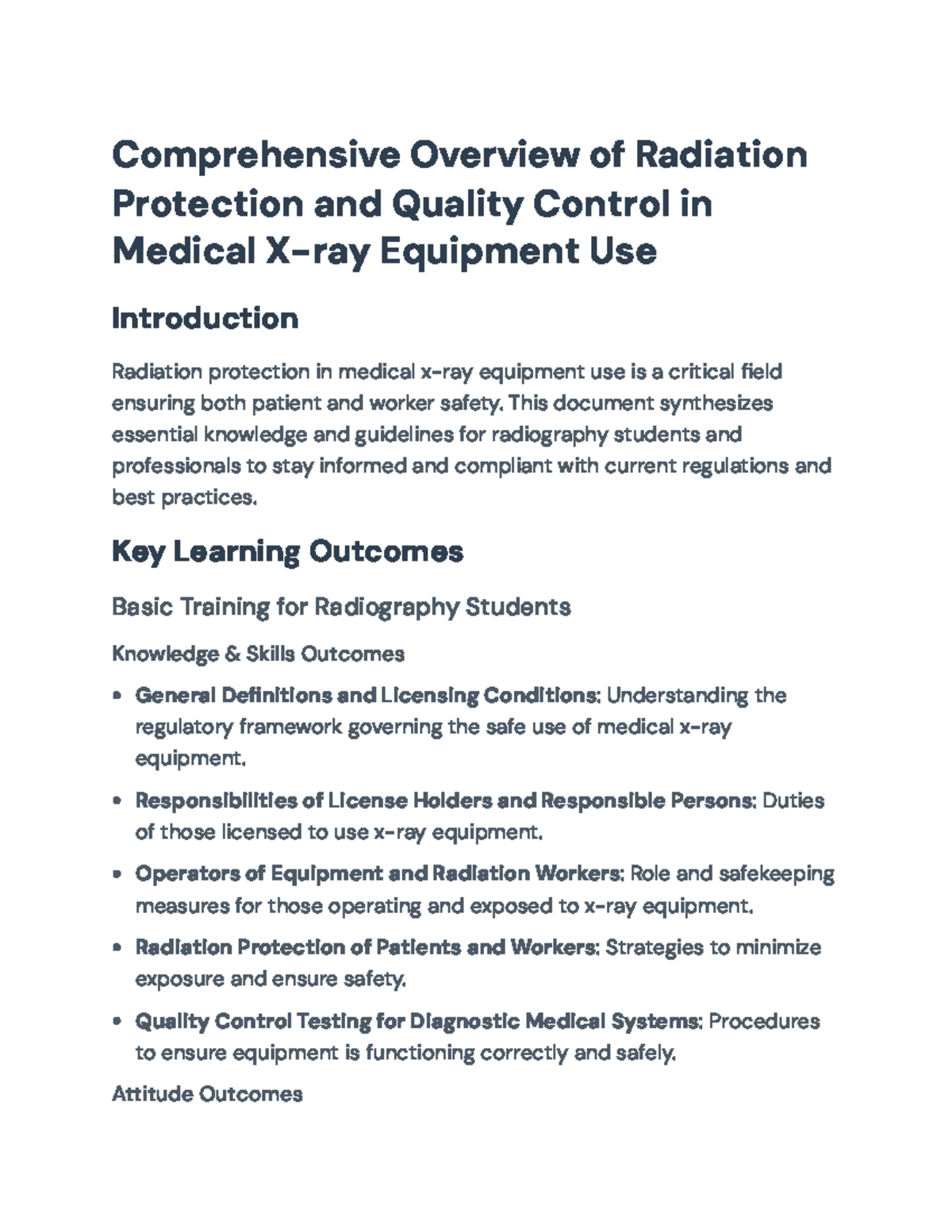 Comprehensive Guide On Radiation Protection Quality Control Rad 101