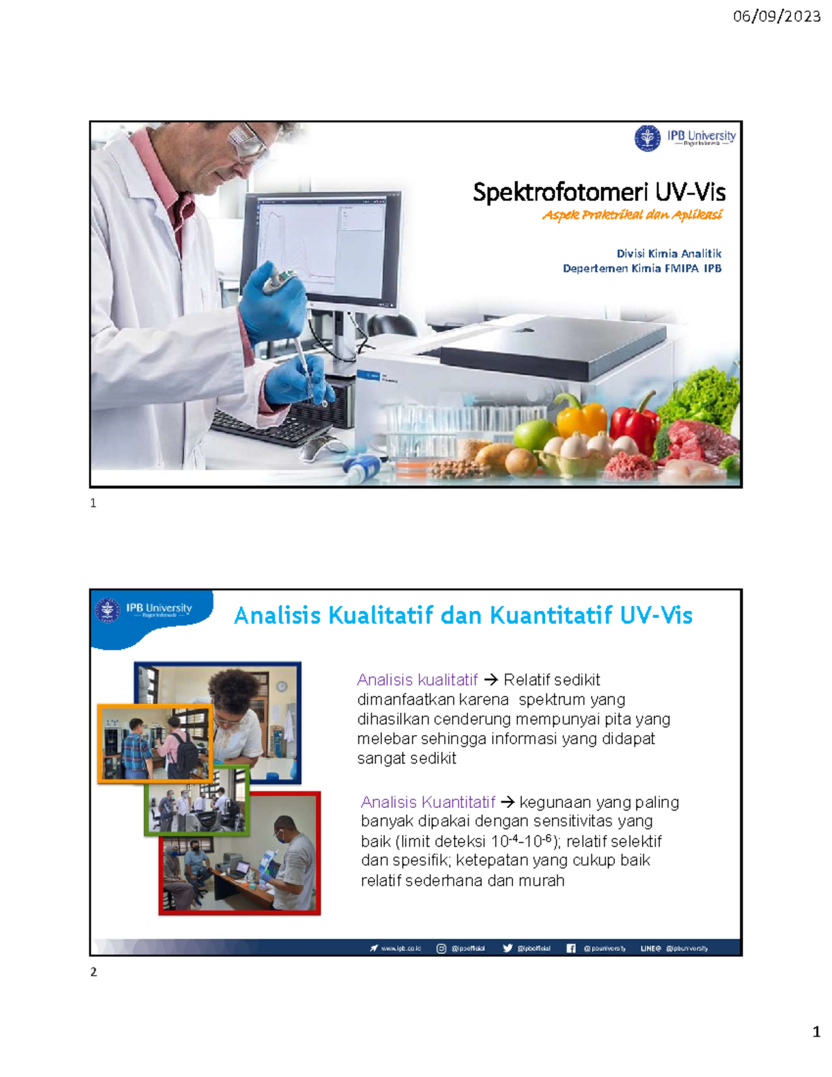 Analisis Spektrofotometri UV-Vis: Aplikasi dan Praktik di Kimia Analitik FMIPA - Studocu