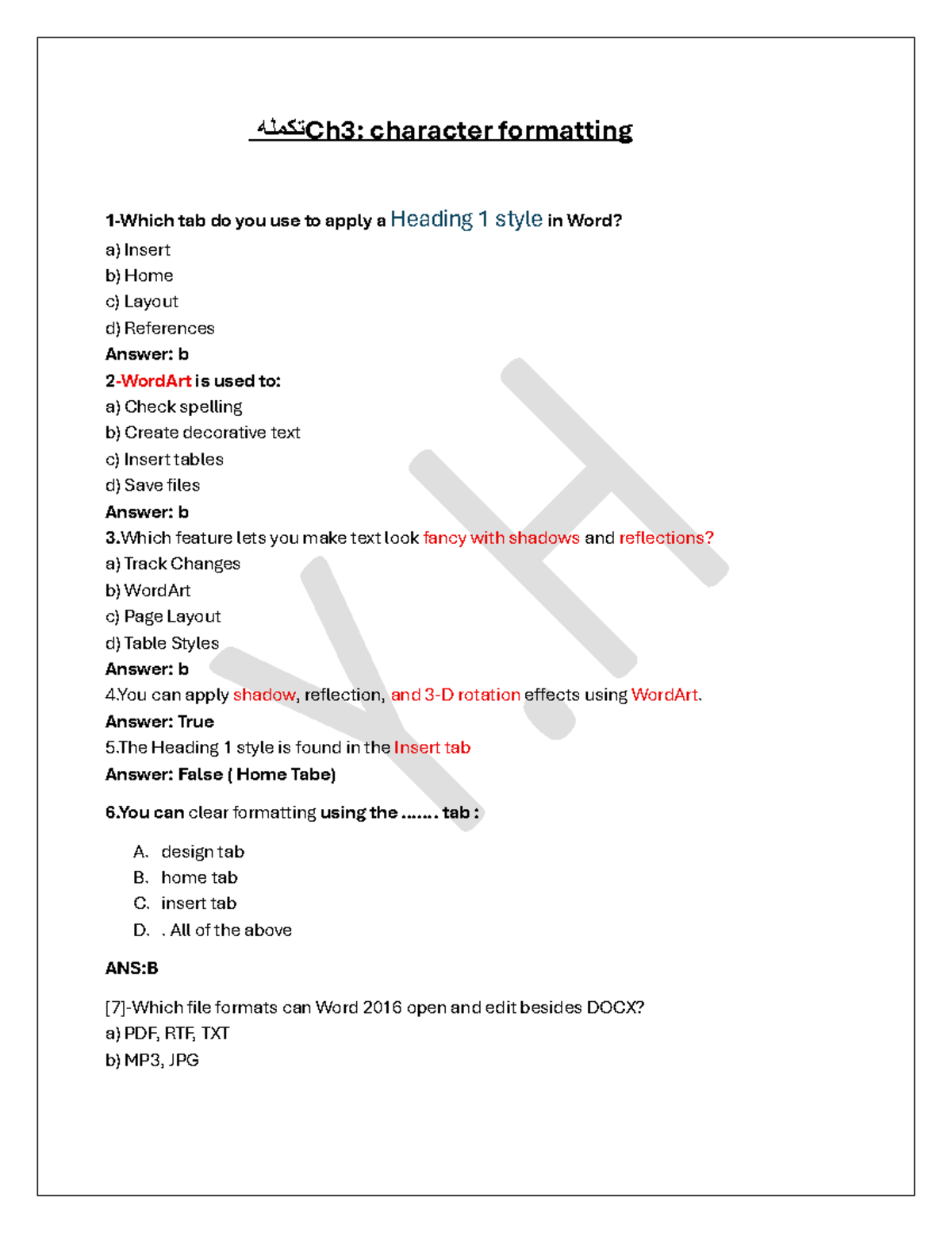 Computer Revision P2: Midterm Study Guide for Word & PowerPoint - Studocu