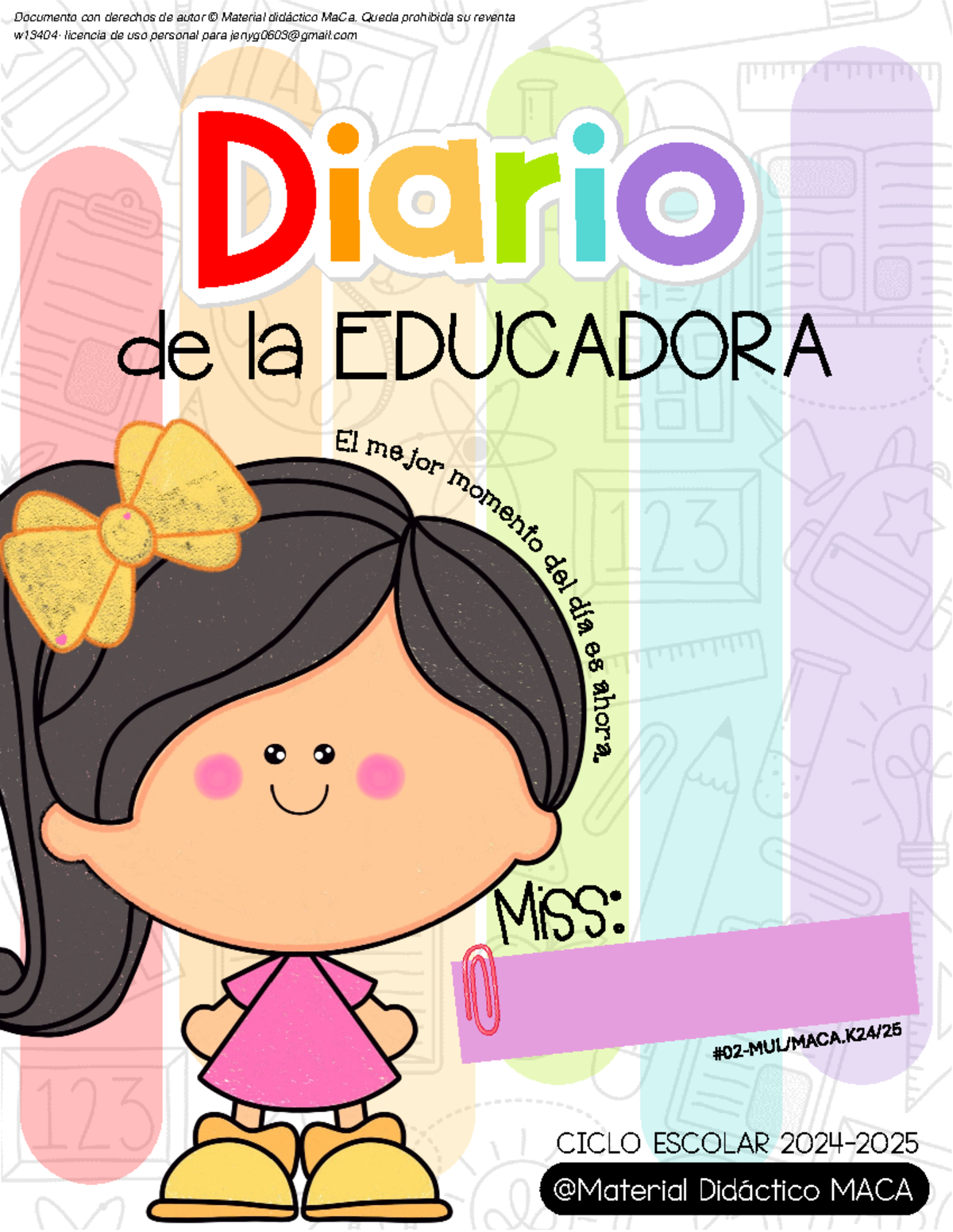 Diario de la Educadora 2024-2025 - Material Didáctico MACA - Studocu