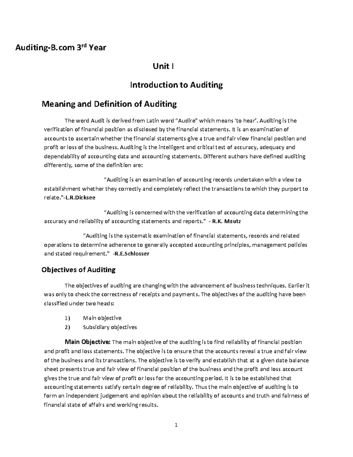 Auditing-notes - for students of Bcom 6th Sem - Auditing-B 3rd Year ...