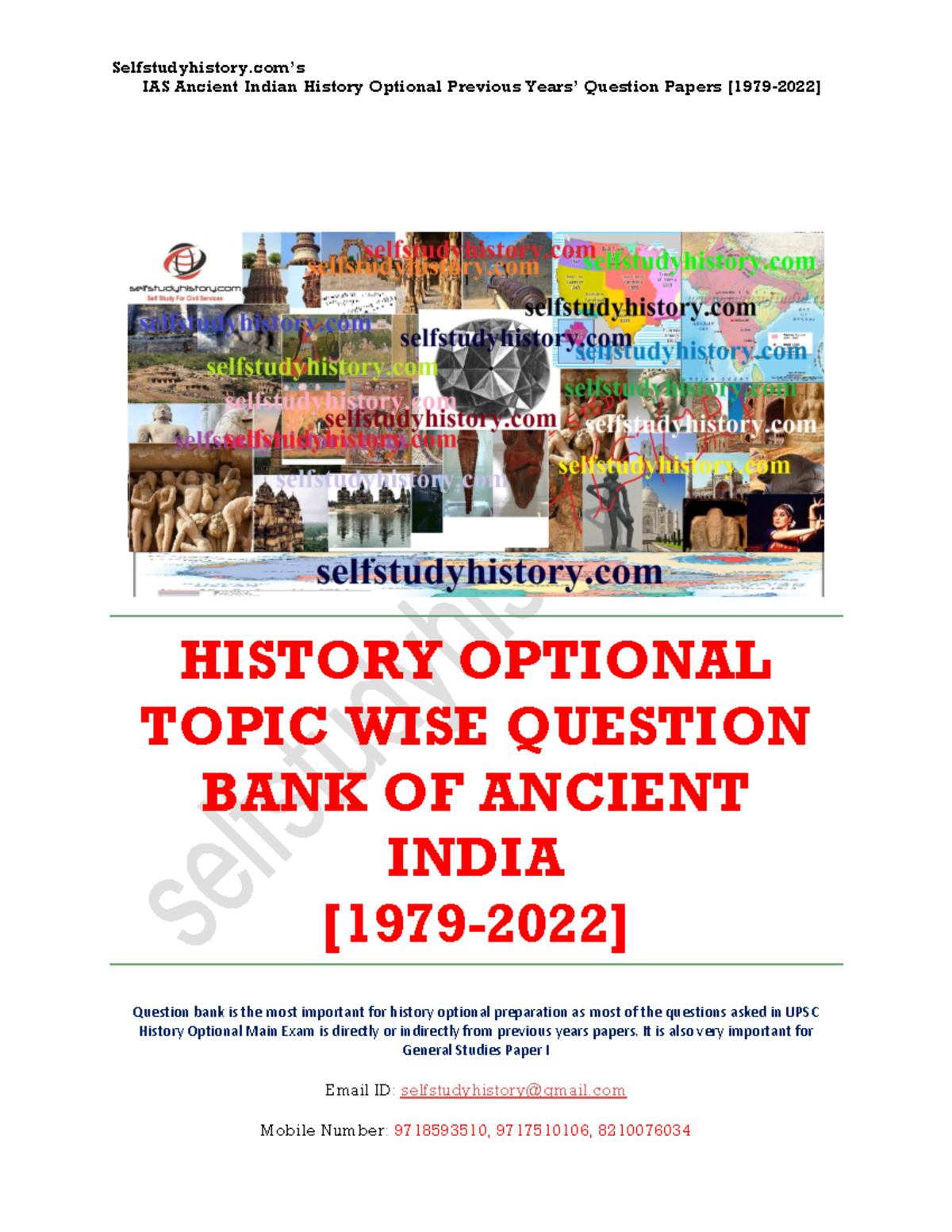 Ancient India Topic-wise Question Bank: UPSC History Optional (1979 ...