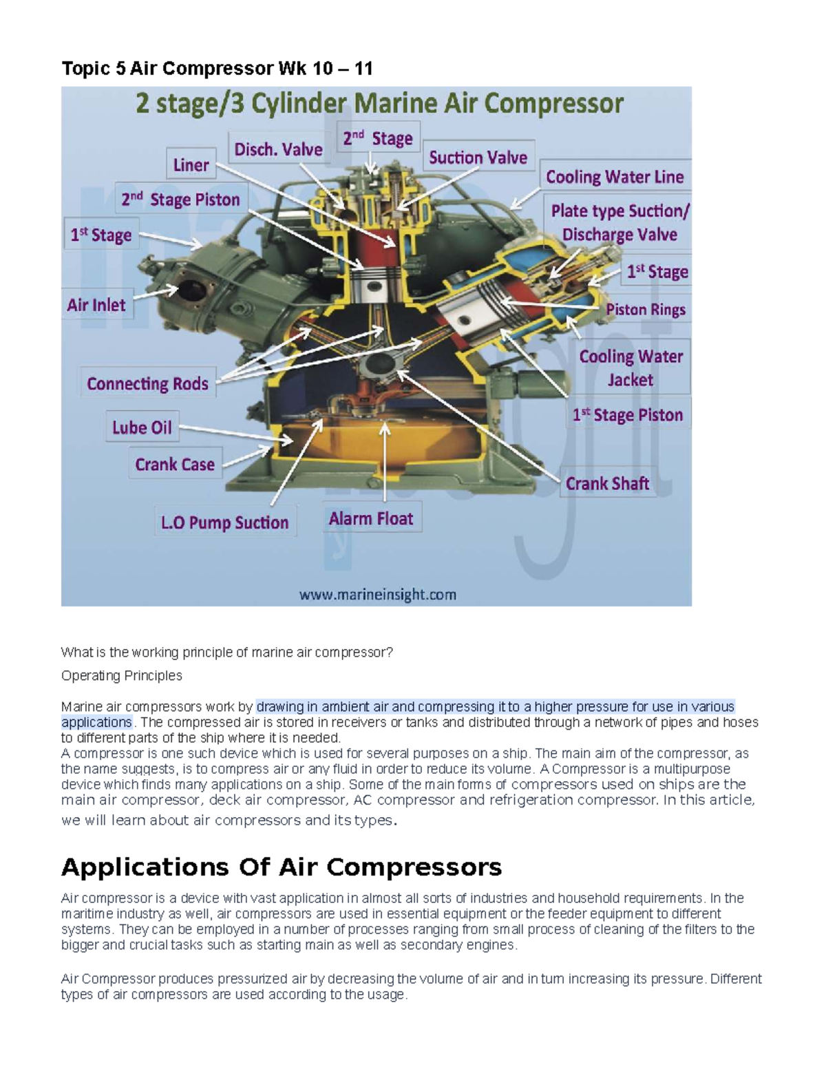 Marine Air Compressor Principles and Applications - Topic 5 Wk 10-11 ...