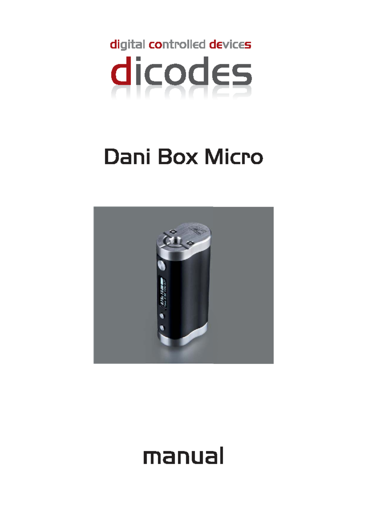 Dani Box Micro Manual: Features, Operation & Safety Guidelines - Studocu