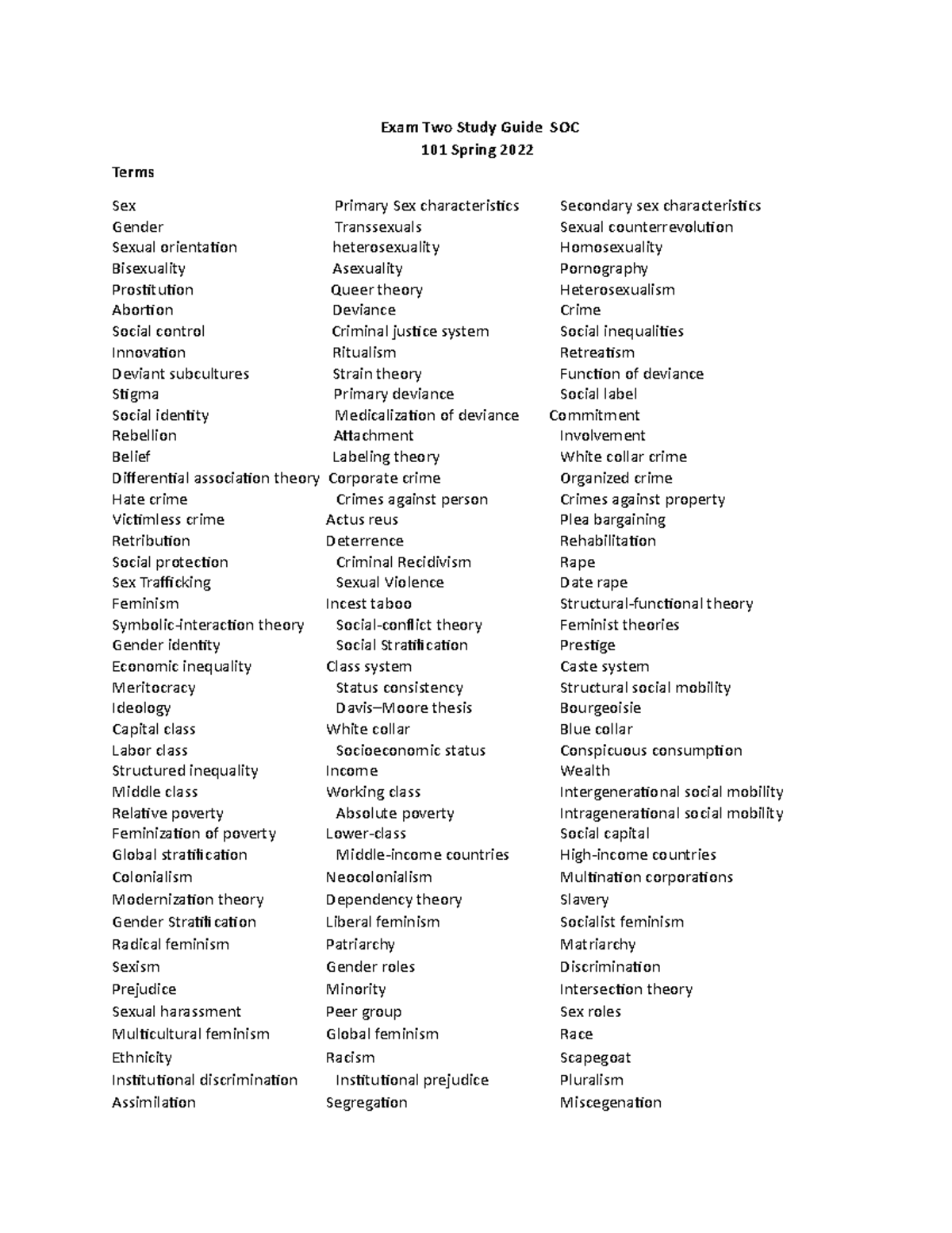 Exam Two Study Guide - Moore Walt Rostow Herbert Spencer W. E. B. Bois ...