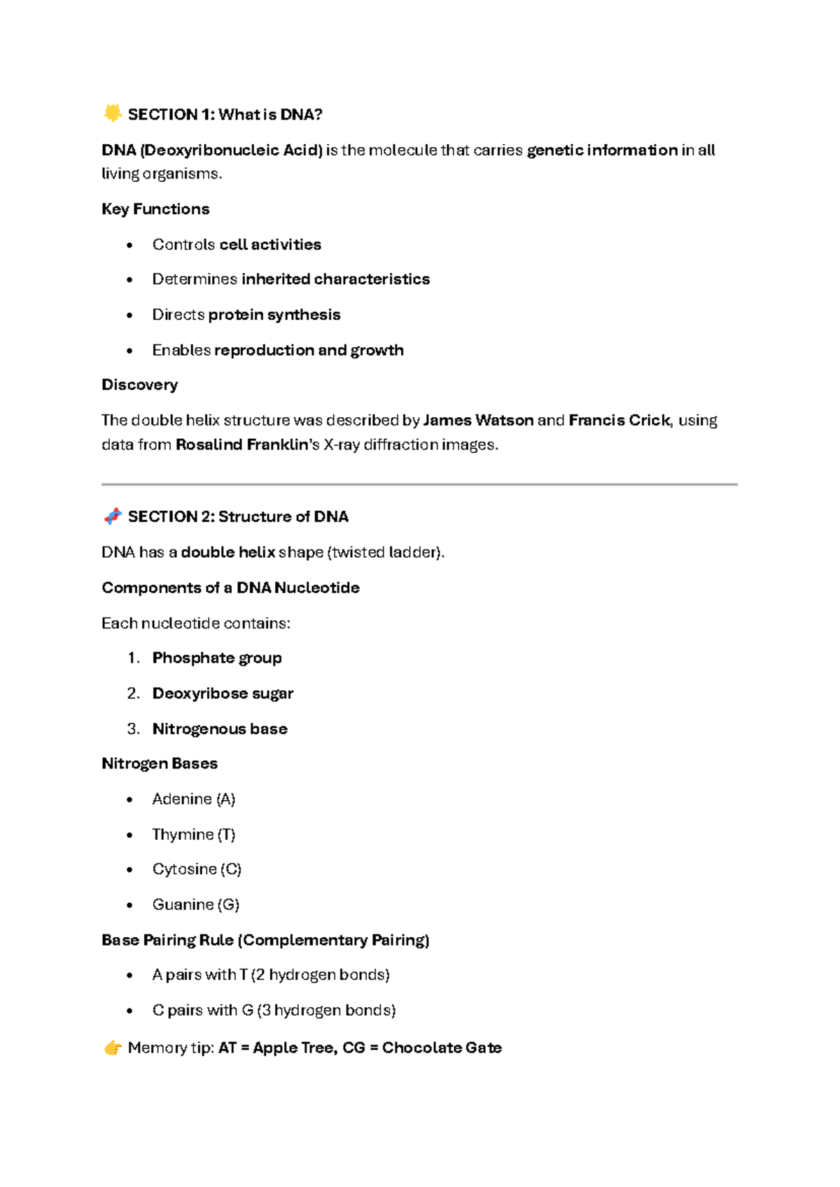 Grade 12 LIFE Sciences: DNA Code of Life Notes (2026) - Studocu