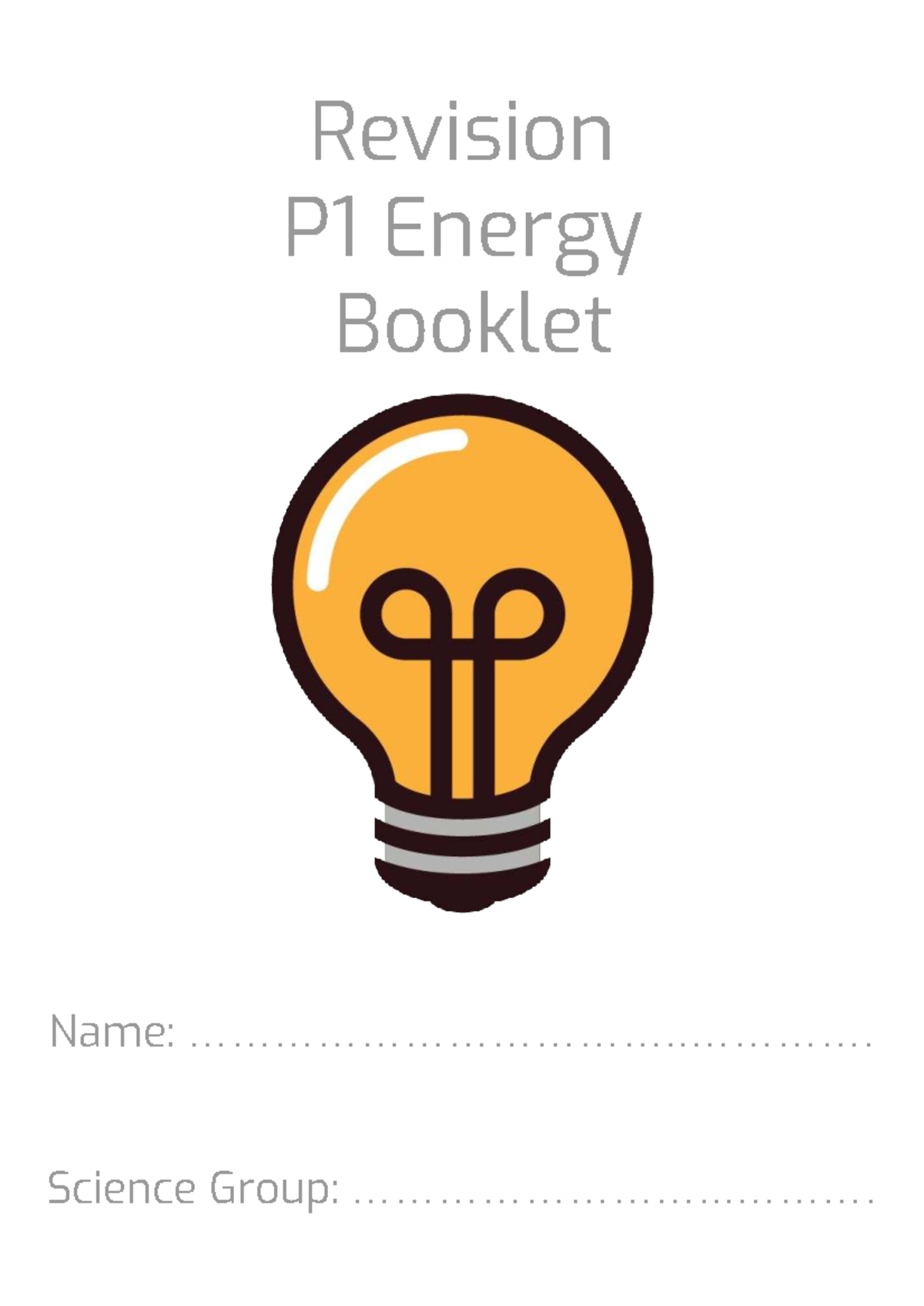 P1 Energy Year 11 Revision: Elastic & Gravitational Potential Energy ...