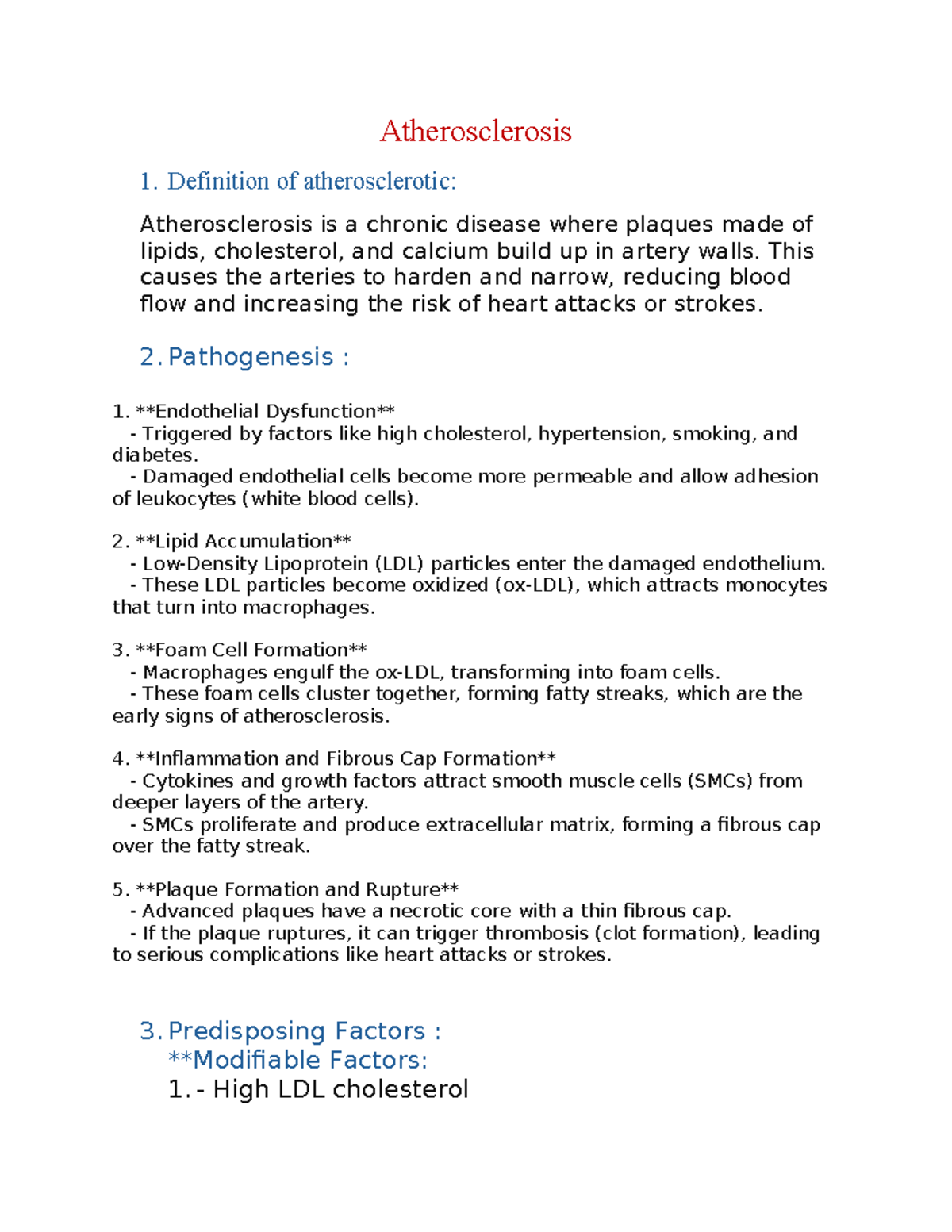 Document 2 - Explanation for atherosclerosis - Atherosclerosis 1 ...