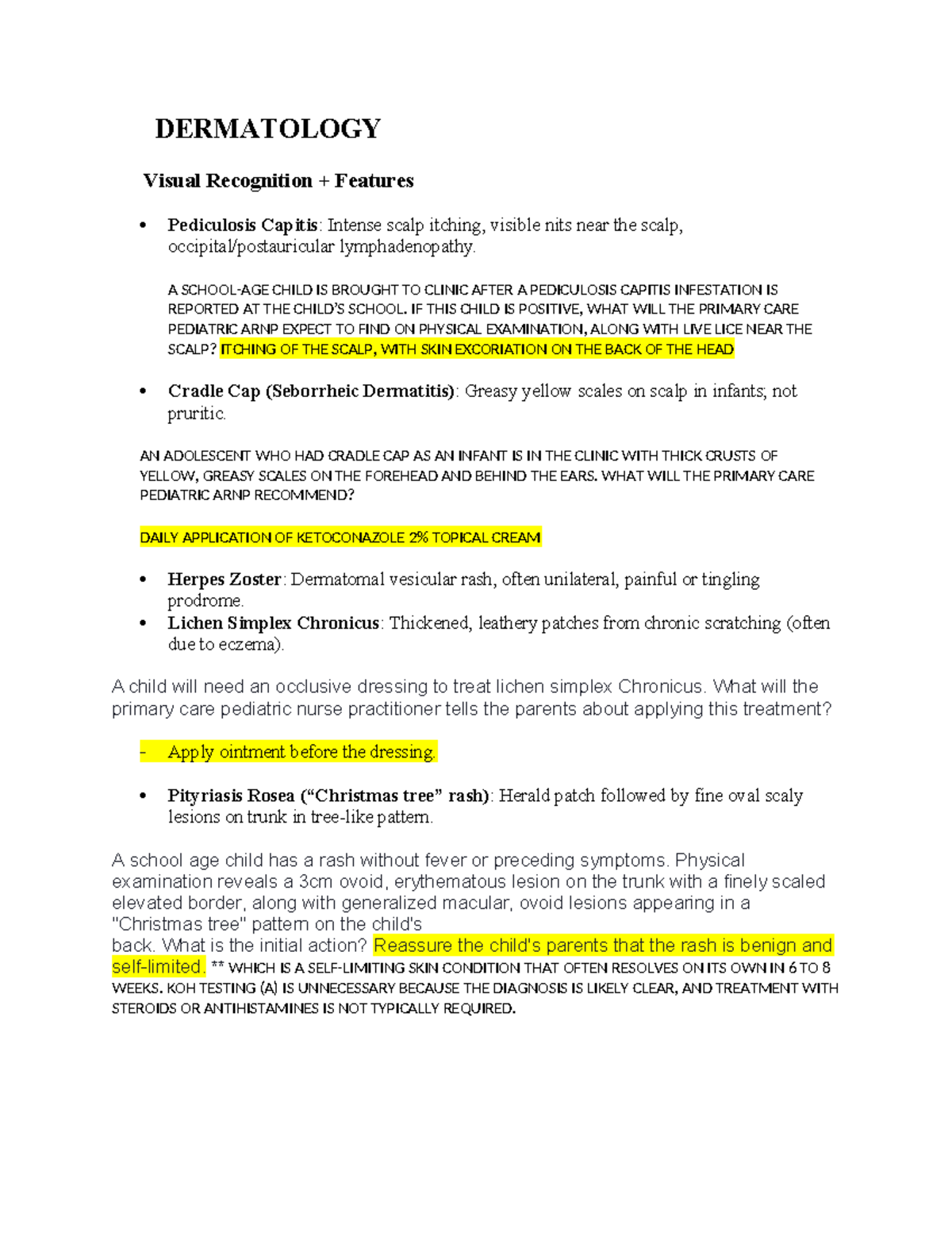DERMATOLOGY (Ch. 10) Study Guide: Key Conditions & Treatments - Studocu