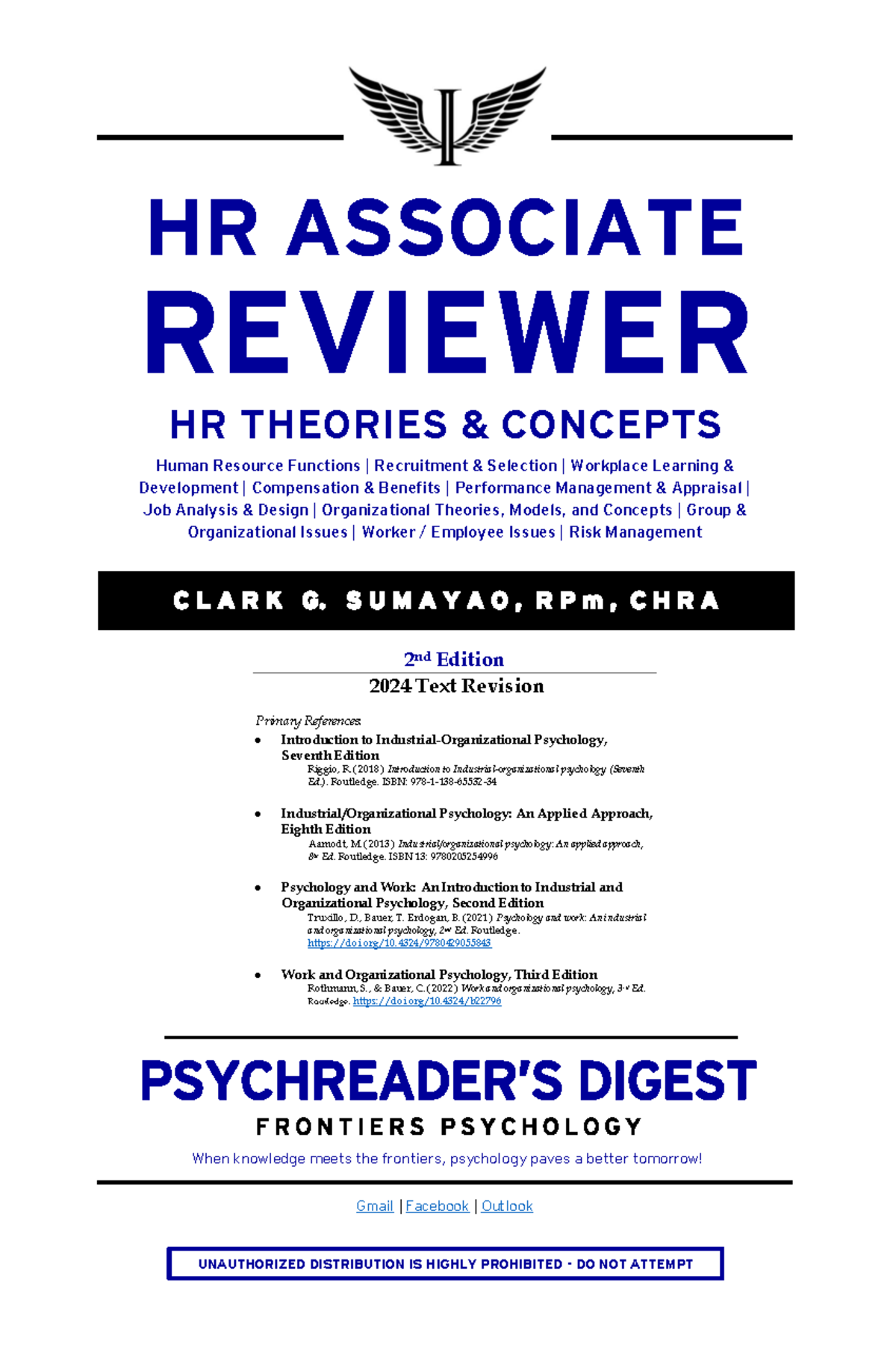 HR Theories & Concepts Reviewer (CGS, RPm, CHRA) - 2nd Ed. 2024 - Studocu
