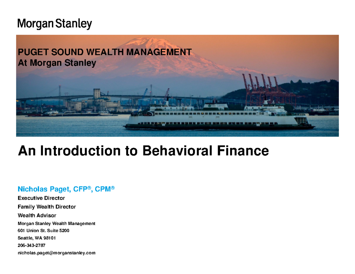Behavioral Finance Insights: A Study for CRC 3647693 - Studocu