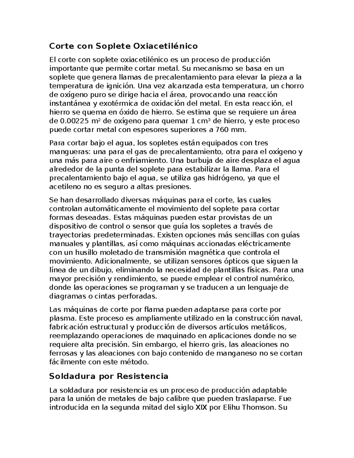 Resumen del Capítulo 8: Corte y Soldadura en Procesos Metálicos - Studocu