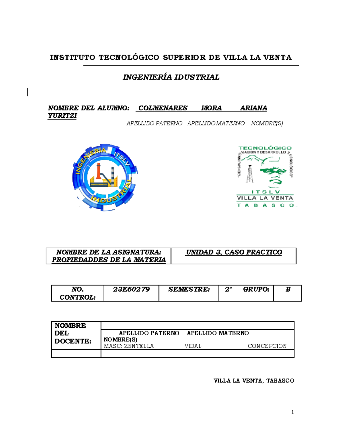 2B PM CASO Práctico U3 Ariana Yuritzi C - INSTITUTO TECNOLÓGICO ...