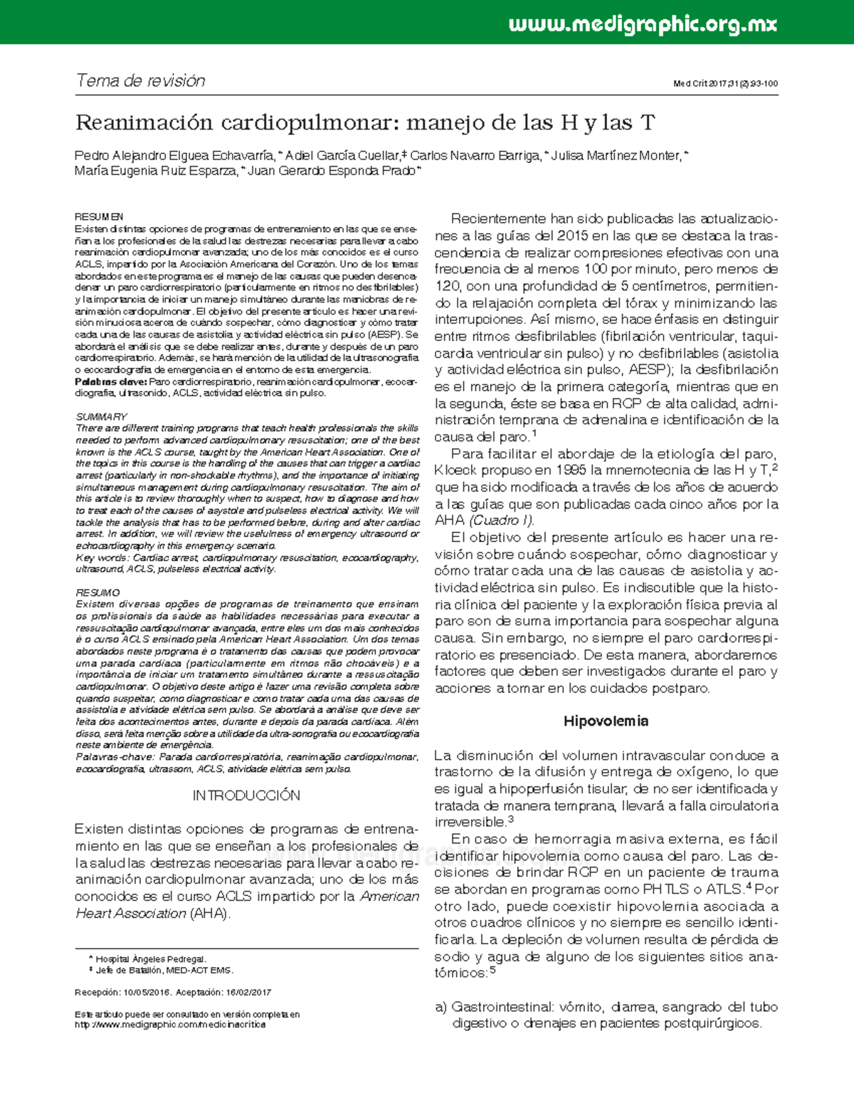 5H y 5T Tema de revisión 2017 - medigraphic.org Tema de revisiÛn Med ...