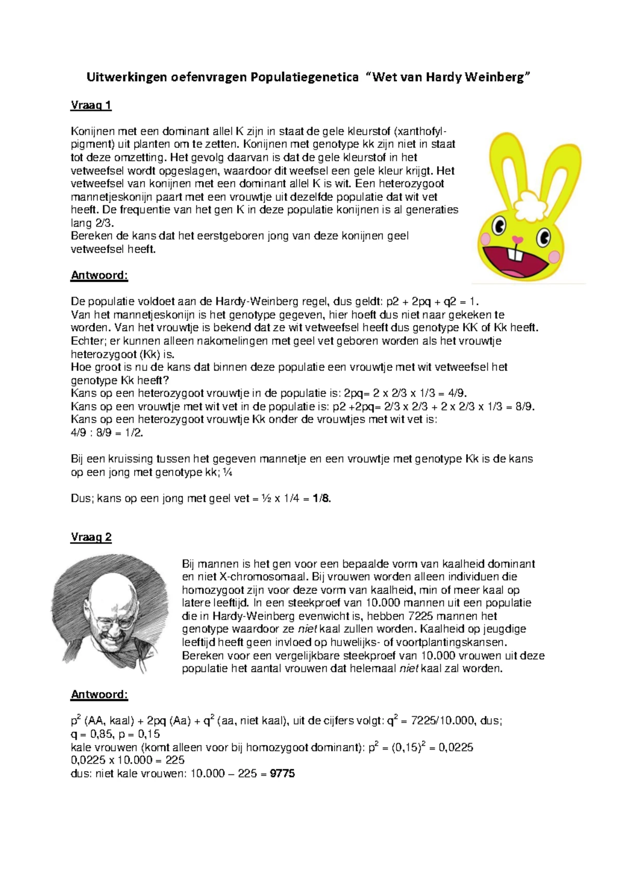 Erfelijkheid en Kruisingen: Oefeningen en Uitleg voor Biologie 101 ...