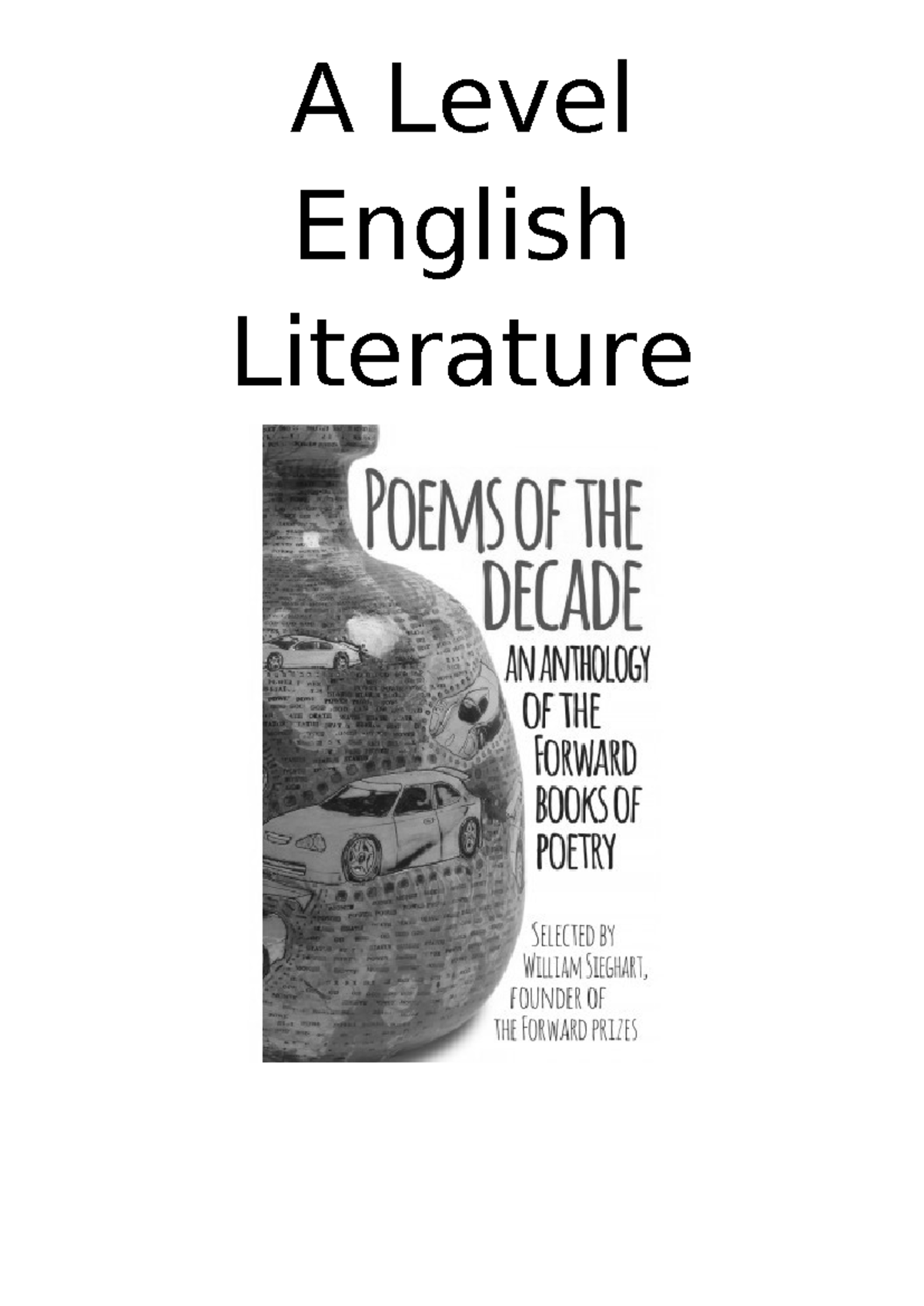A Level English Literature: Poems of the Decade Anthology 2020 - Studocu