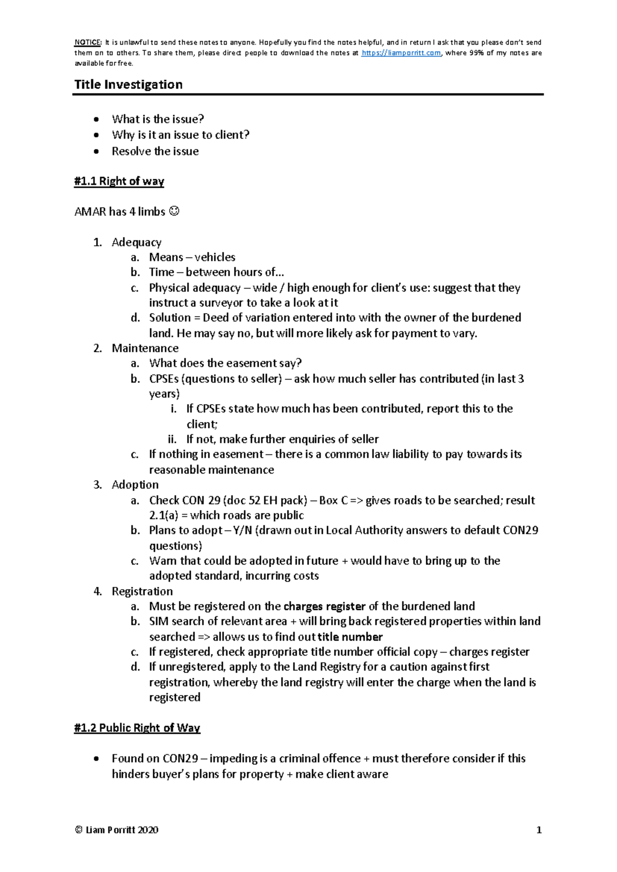 01 Title Investigation and Searches: Key Legal Considerations for ...