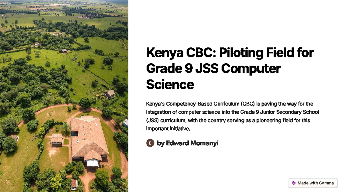 Kenya CBC: Integrating Computer Science in Grade 9 JSS Curriculum - Studocu