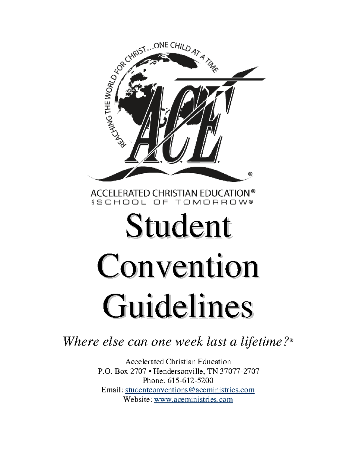 A.C.E. ISC Student Convention Guidelines & Registration Manual - Studocu