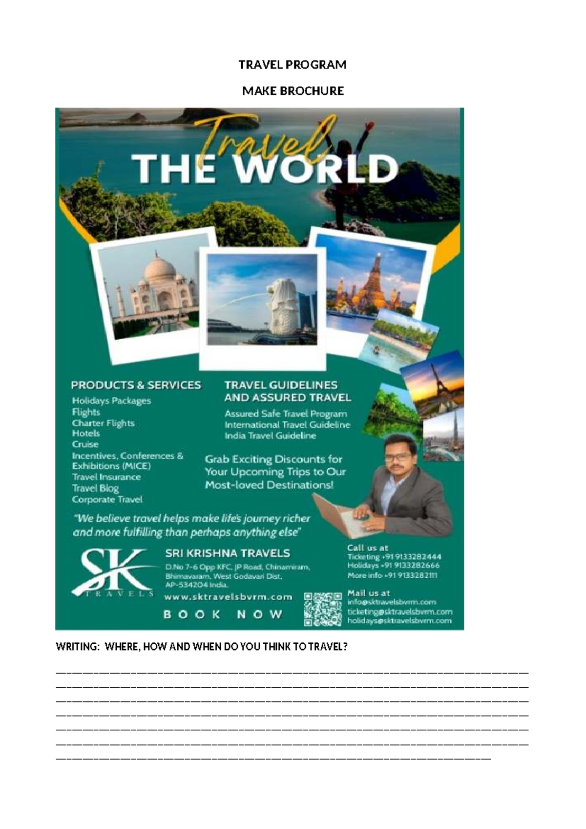FA 7 Travel Program Brochure Writing: Itinerary & Essentials Guide ...