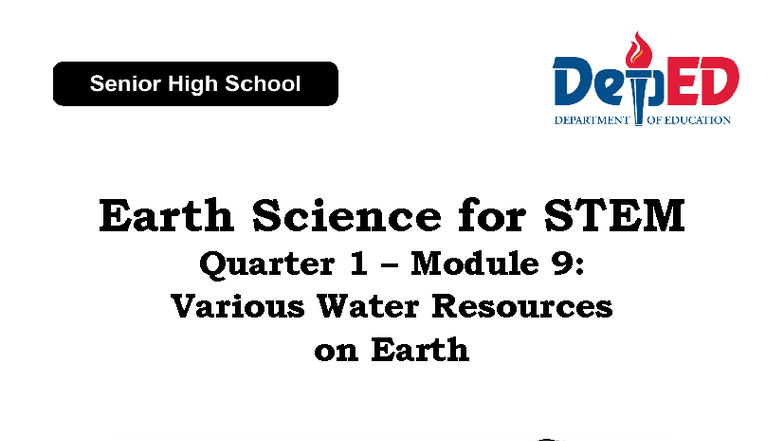 CO_Q1_ESS SHS Module 9: Understanding Earth's Water Resources - Studocu