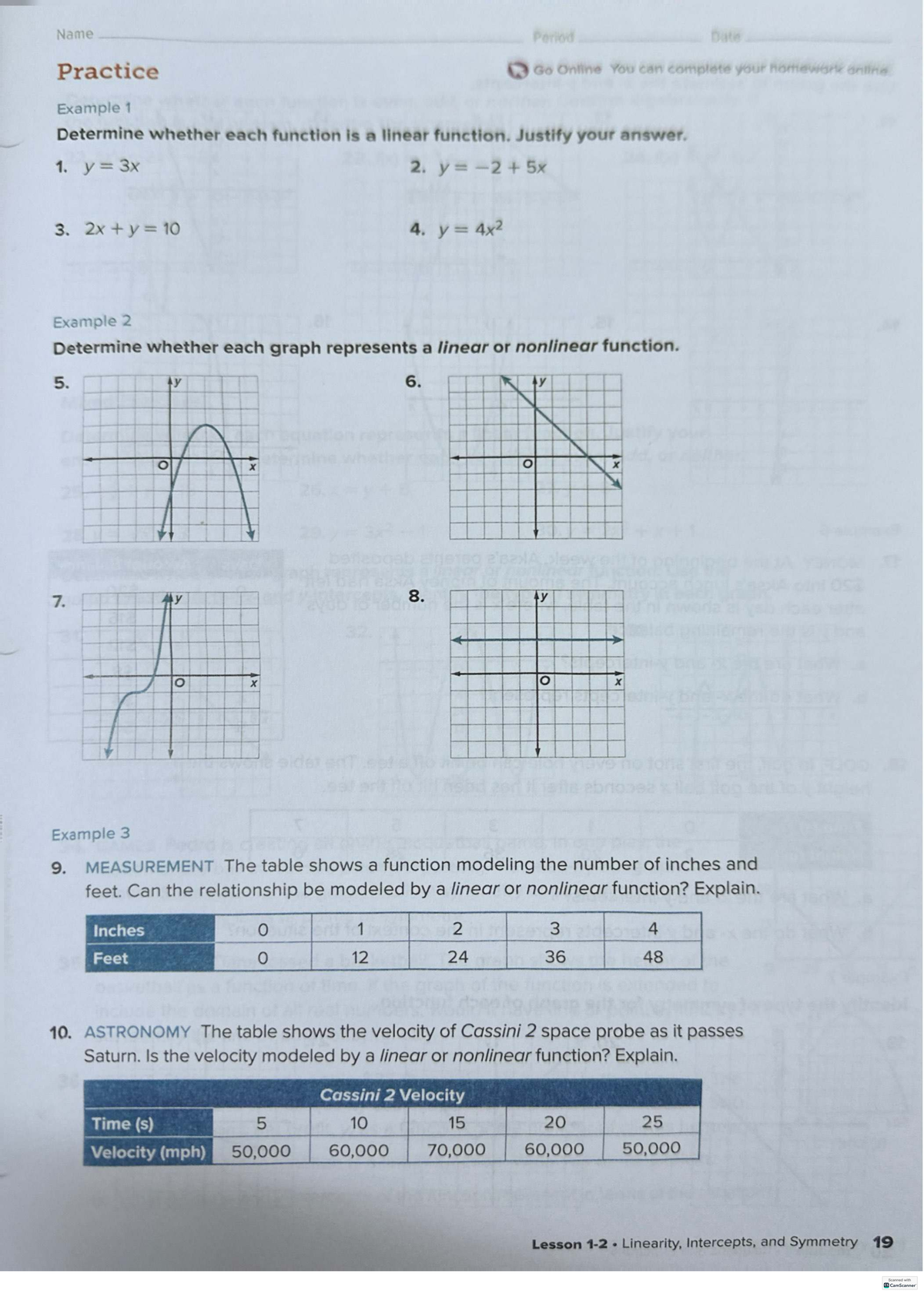 Practice K: Linearity, Intercepts, and Symmetry (Functions & Continuity ...