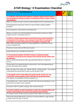 Biology ATAR - Grade: 12 - Western Australian Certificate of Education ...