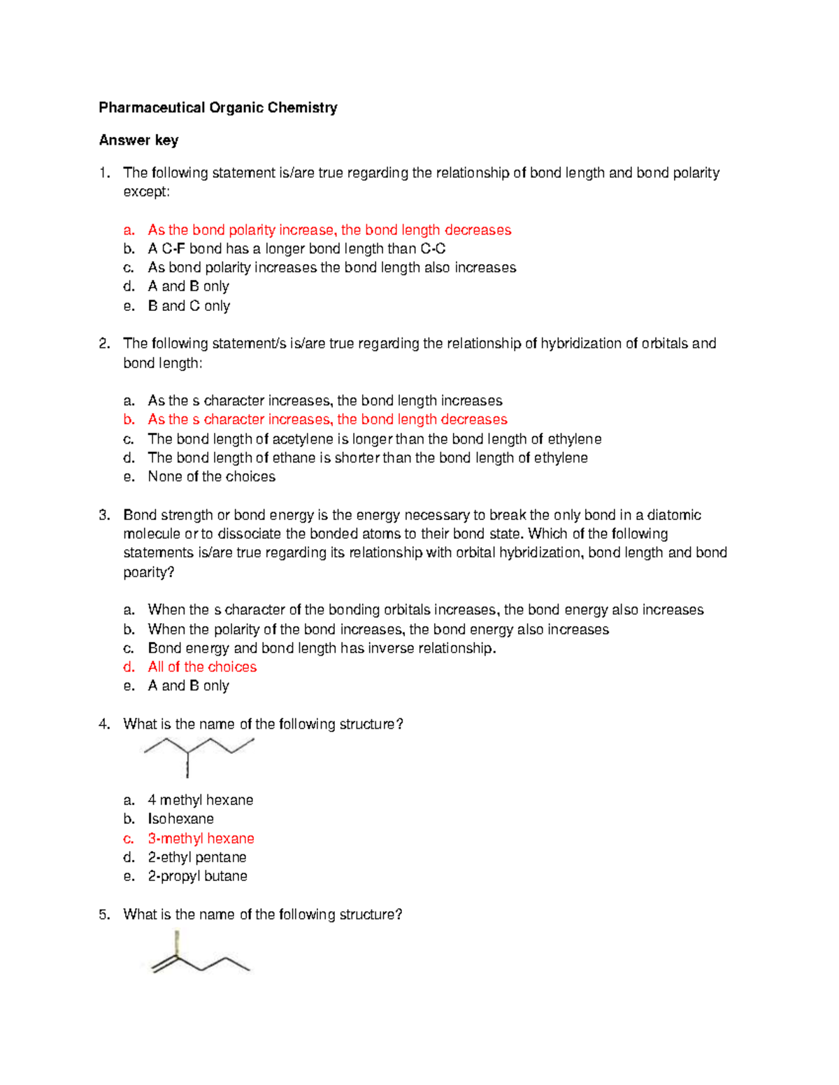 Pchem 01 Final Exam: Key Topics in Pharmaceutical Organic Chemistry ...