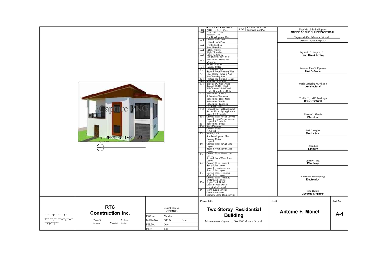 Architectural Plans and Details for CE 313 Residential Building - Studocu