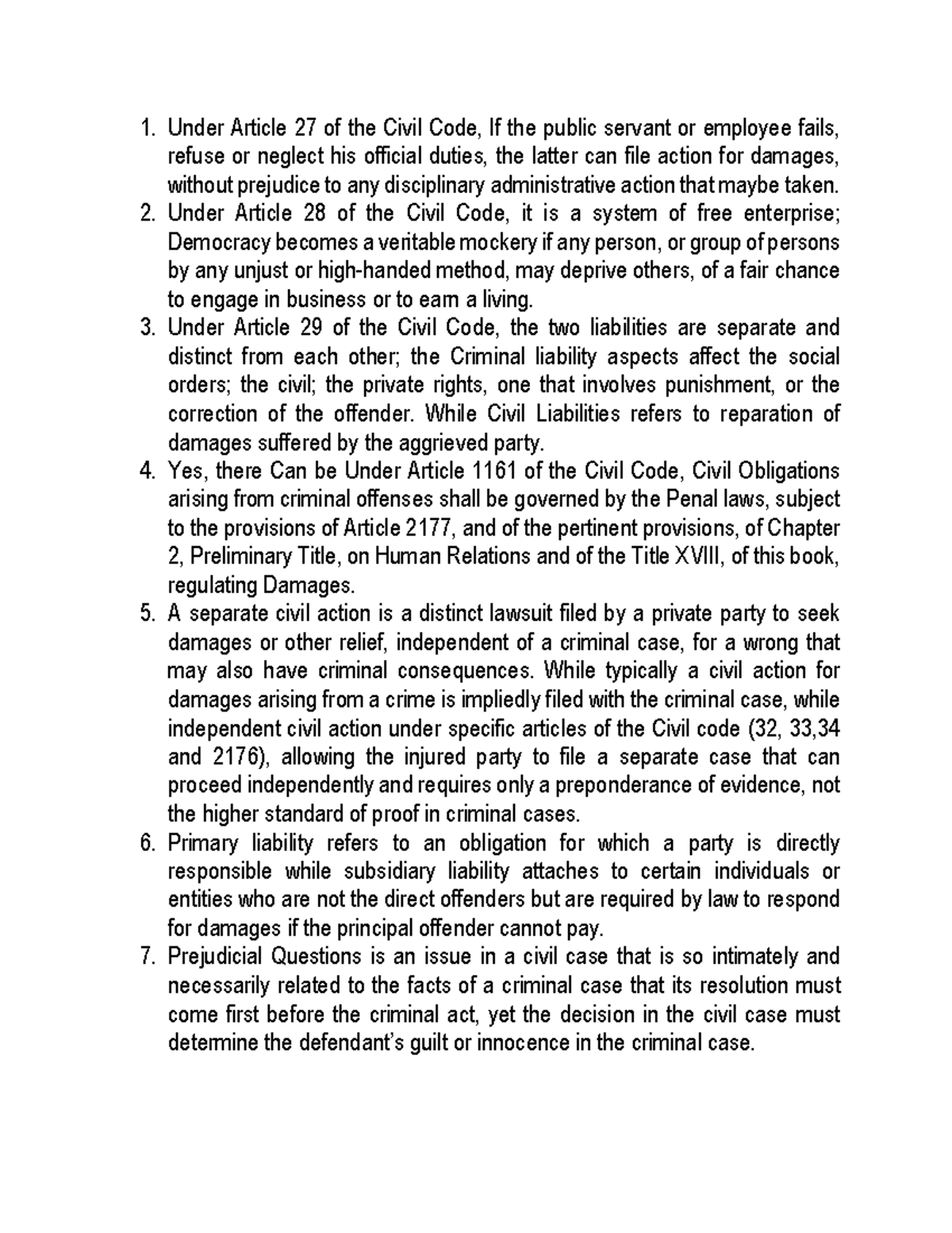 Civil Code Articles on Liability and Bigamy Case Study (PFR 101) - Studocu