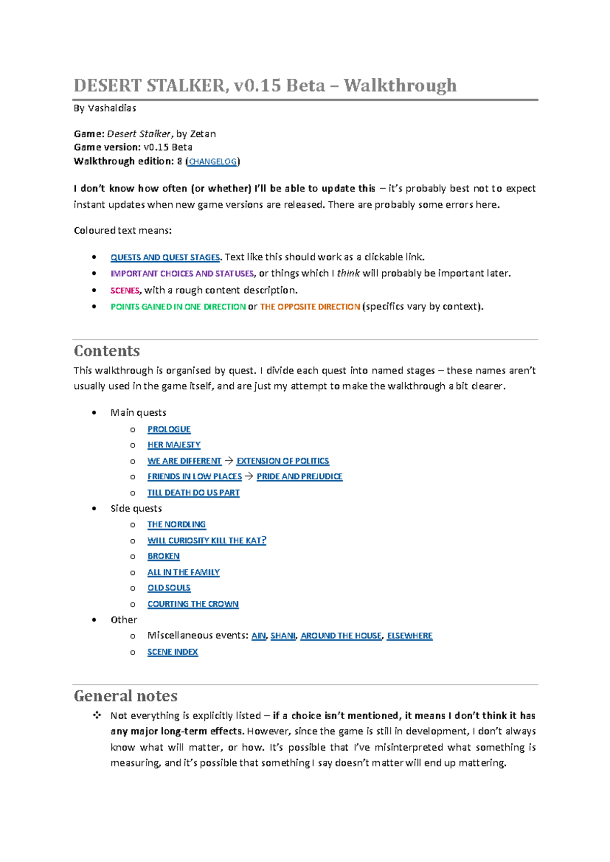 Desert Stalker 705077434 Complete Walkthrough Edition 8 (v0.15 Beta ...