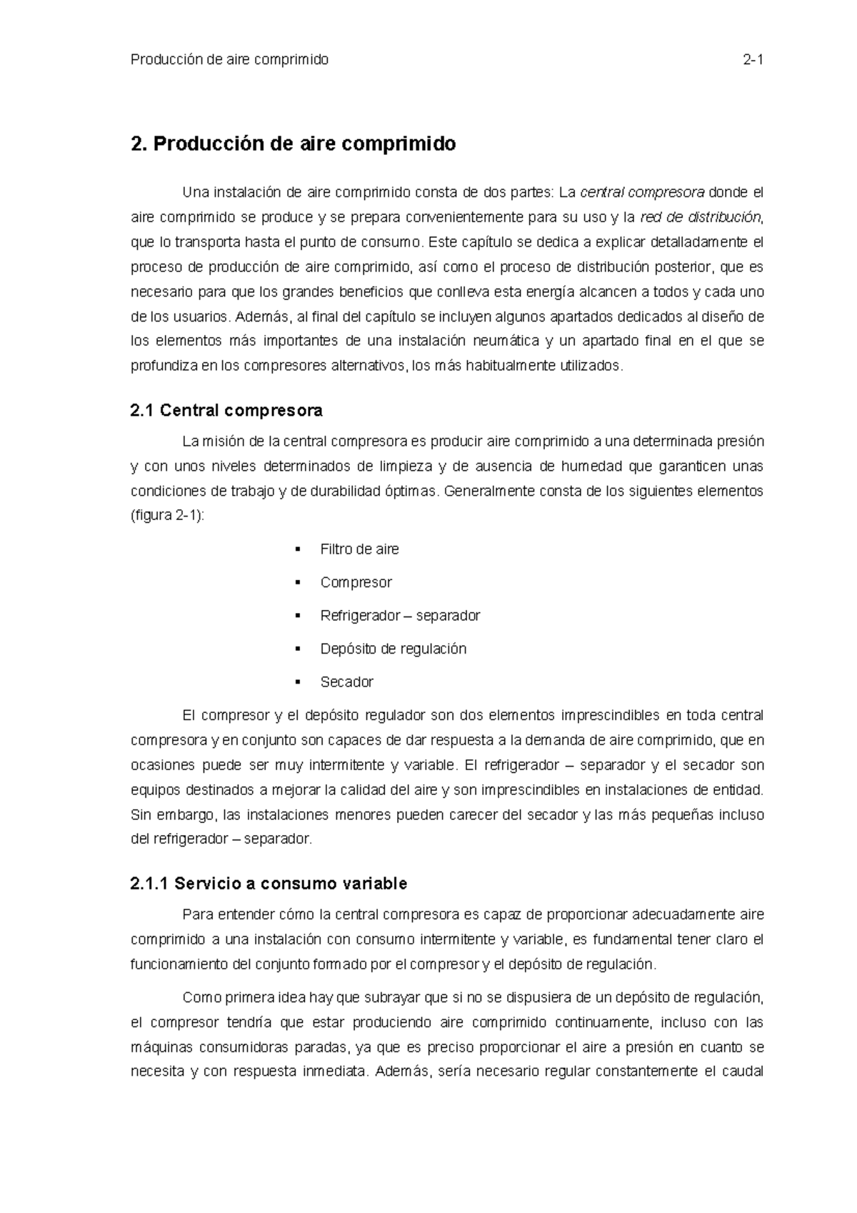 Producción de Aire Comprimido: Proceso y Diseño de Instalaciones - Studocu