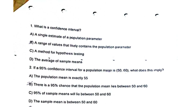 Biostatistics Final Exam Review: Confidence Intervals & Hypothesis ...