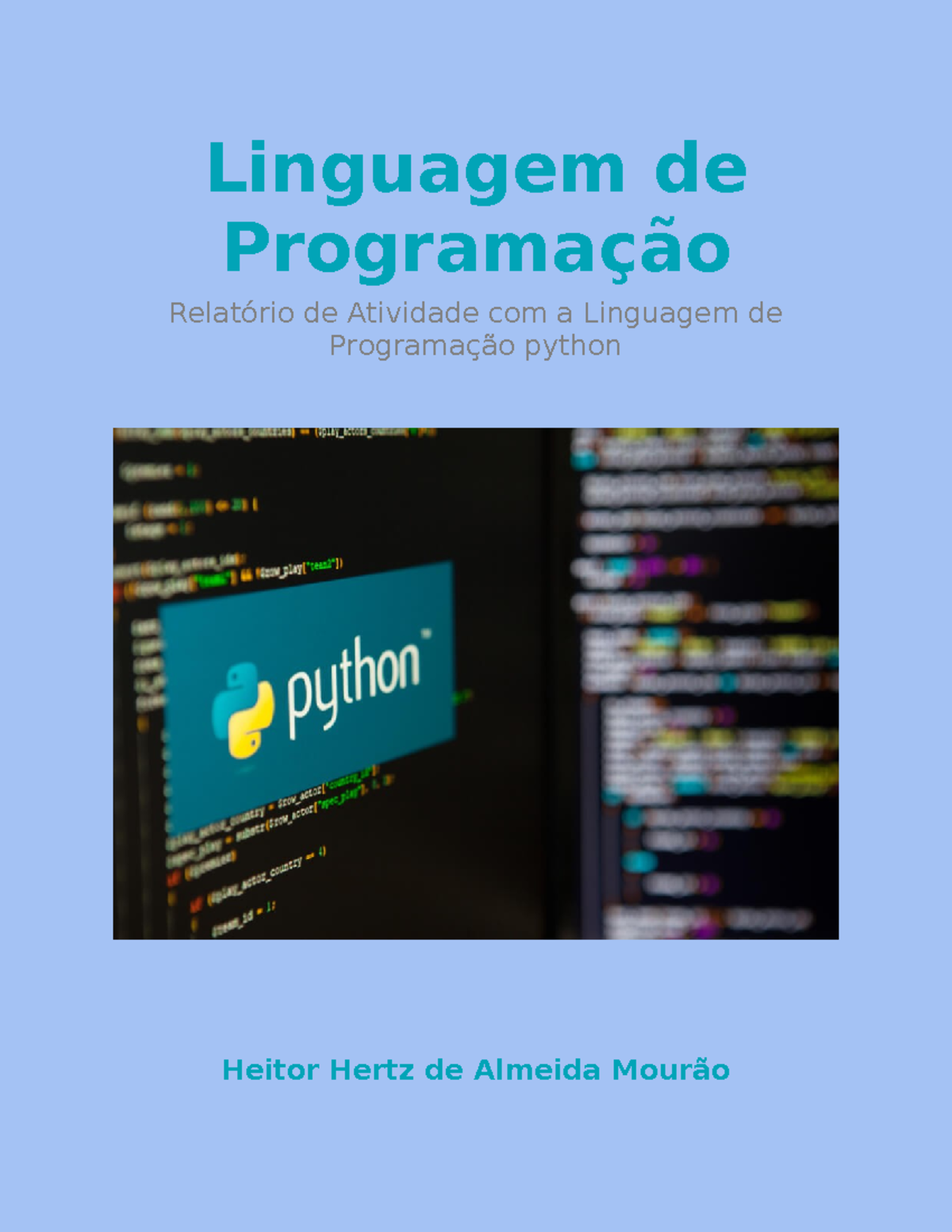 Linguagem de programação - Linguagem de Programação Relatório de ...
