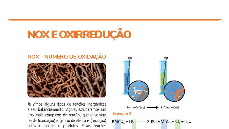 QUÍMICA INORGÂNICA - NOX E OXIRREDUÇÃO: Estudo e Exemplos - Studocu