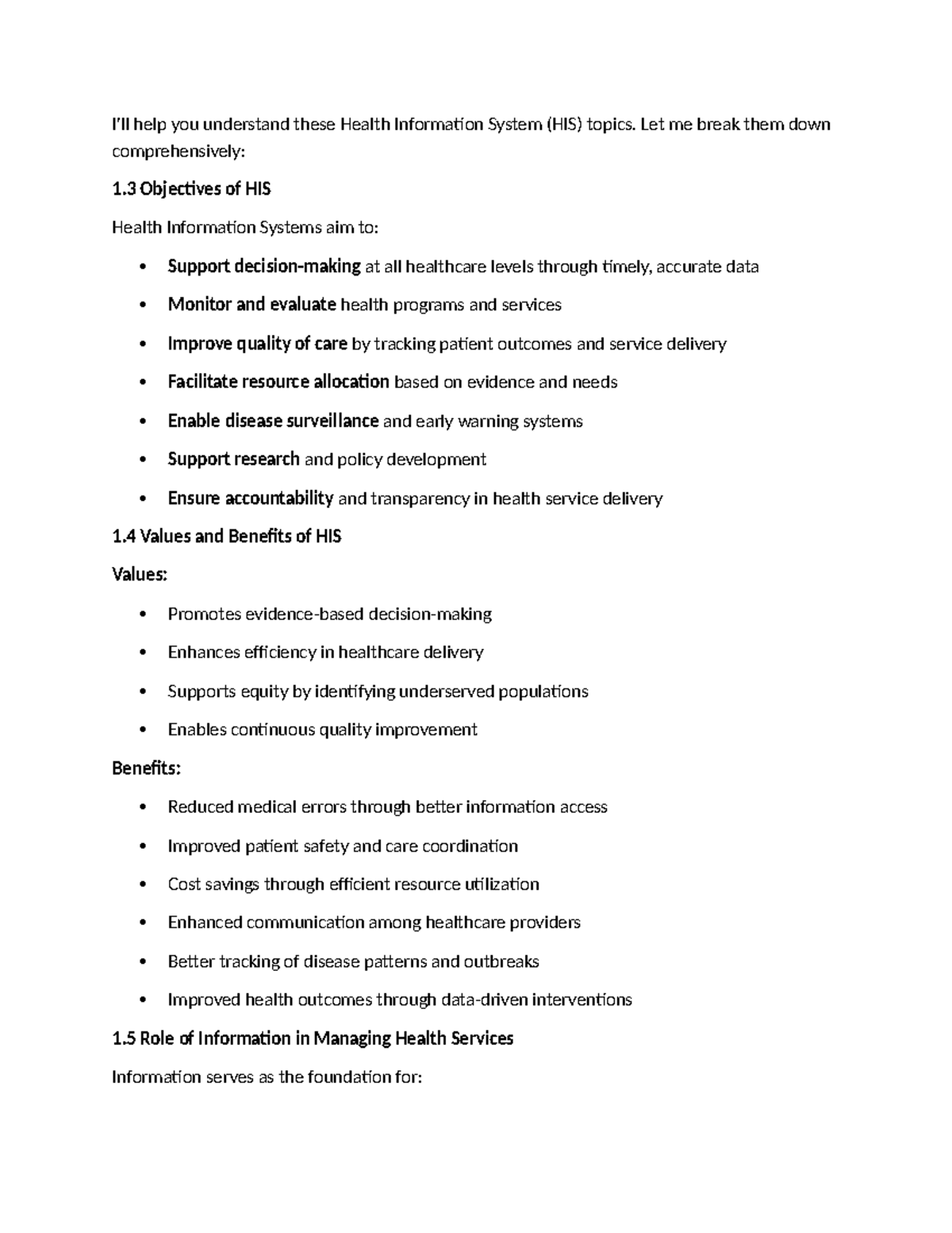 HIS - Comprehensive Overview of Health Information Systems - Studocu