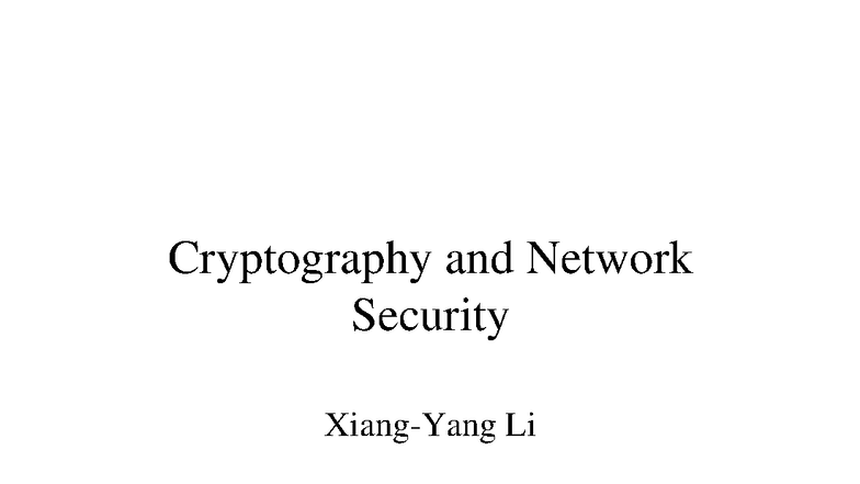 CNS-1: Overview of Cryptography and Network Security Concepts - Studocu