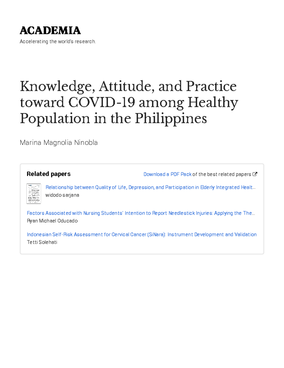 Tuppal CP(2021) - Accelerat ing t he world's research. Knowledge ...