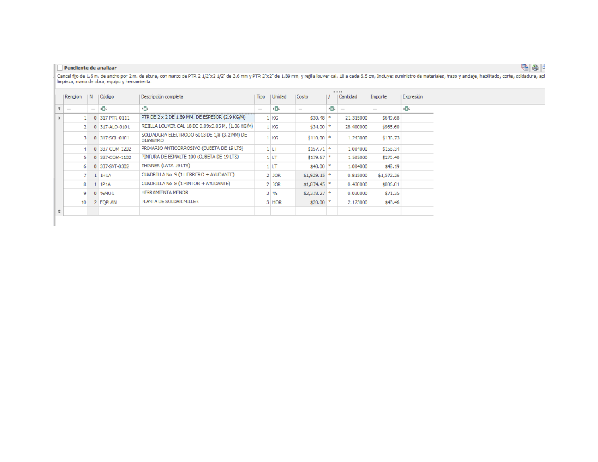 Análisis de Cancel Fijo - Materiales y Costos - Doc1 - Studocu
