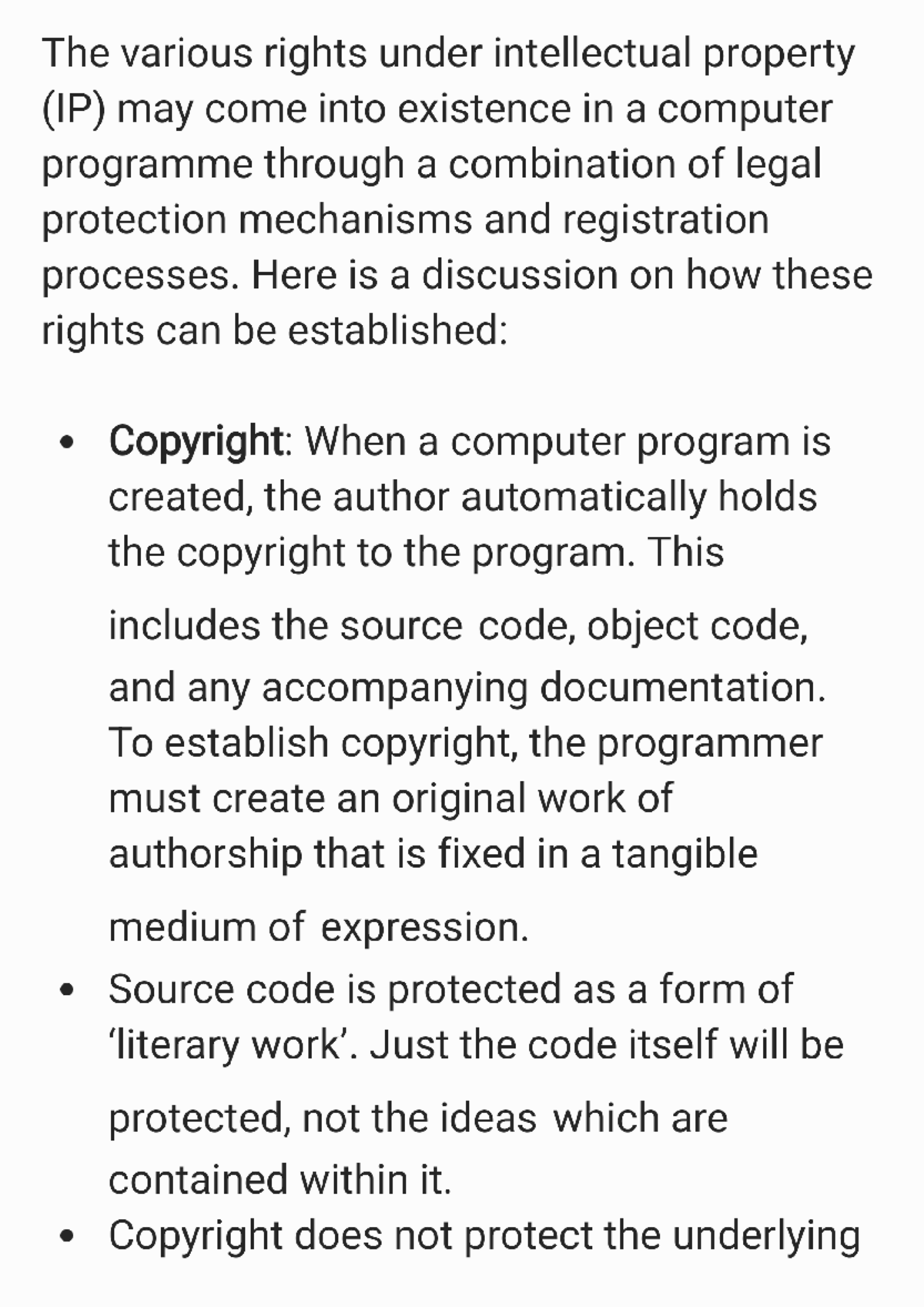 IP and computers - The various rights under intellectual property (IP ...