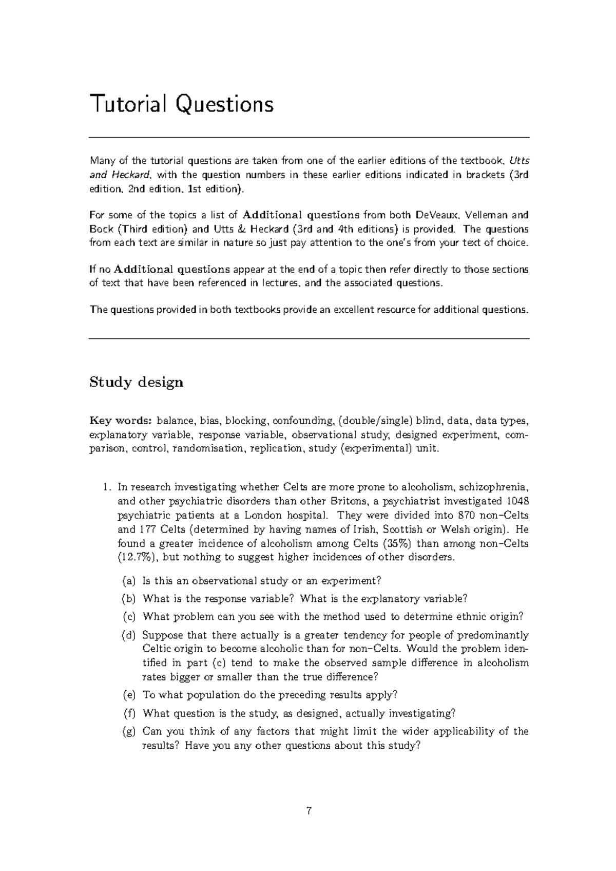 Tutorial Problems - Tutorial Questions Many of the tutorial questions ...