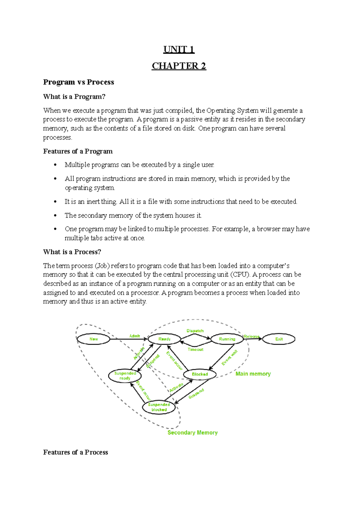 OS UNIT 1 CH 2 - Overview of Programs and Processes in Operating ...