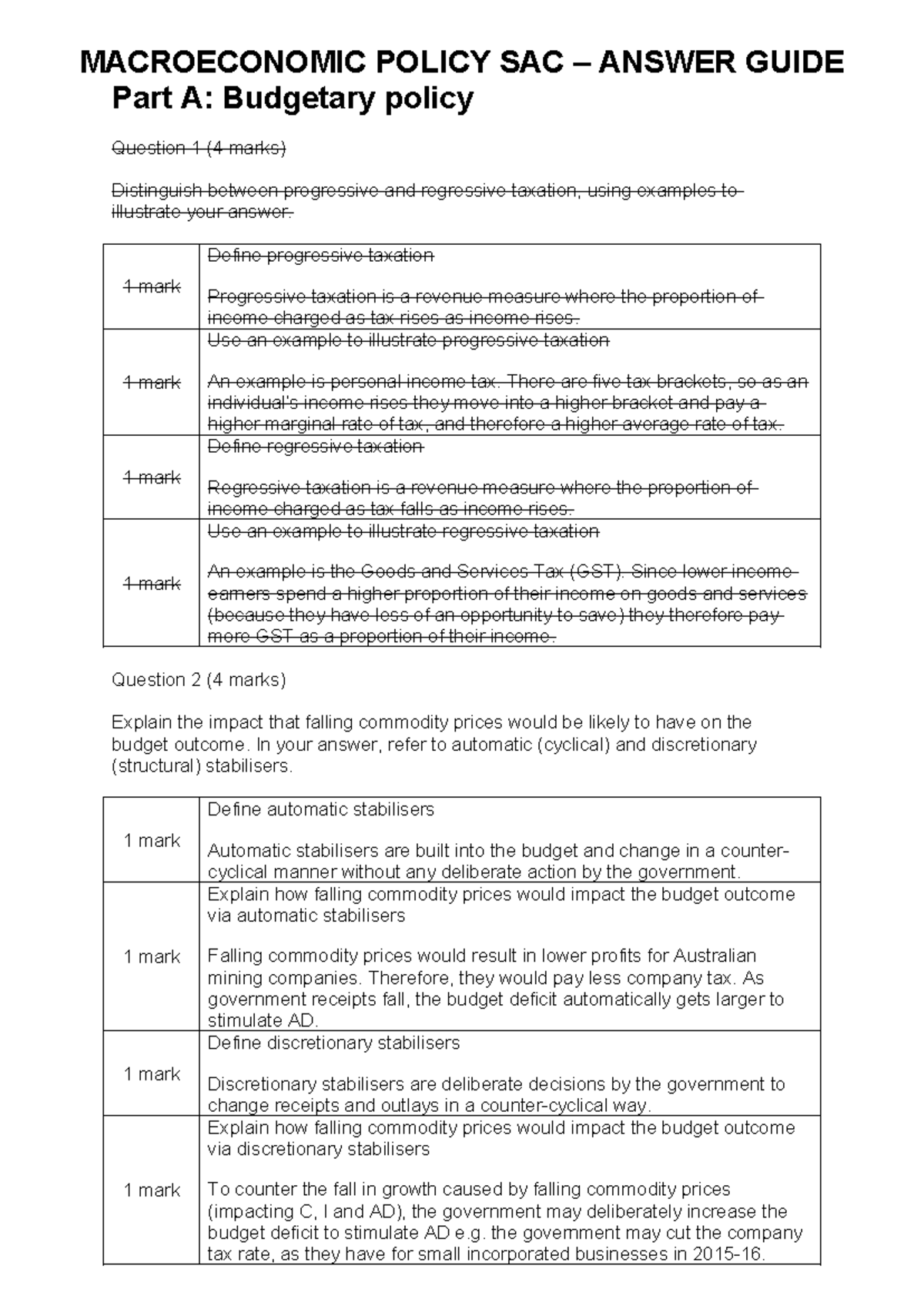 2015 Unit 4 AOS 1 SAC Answer Guide: Macroeconomic Policy Insights - Studocu