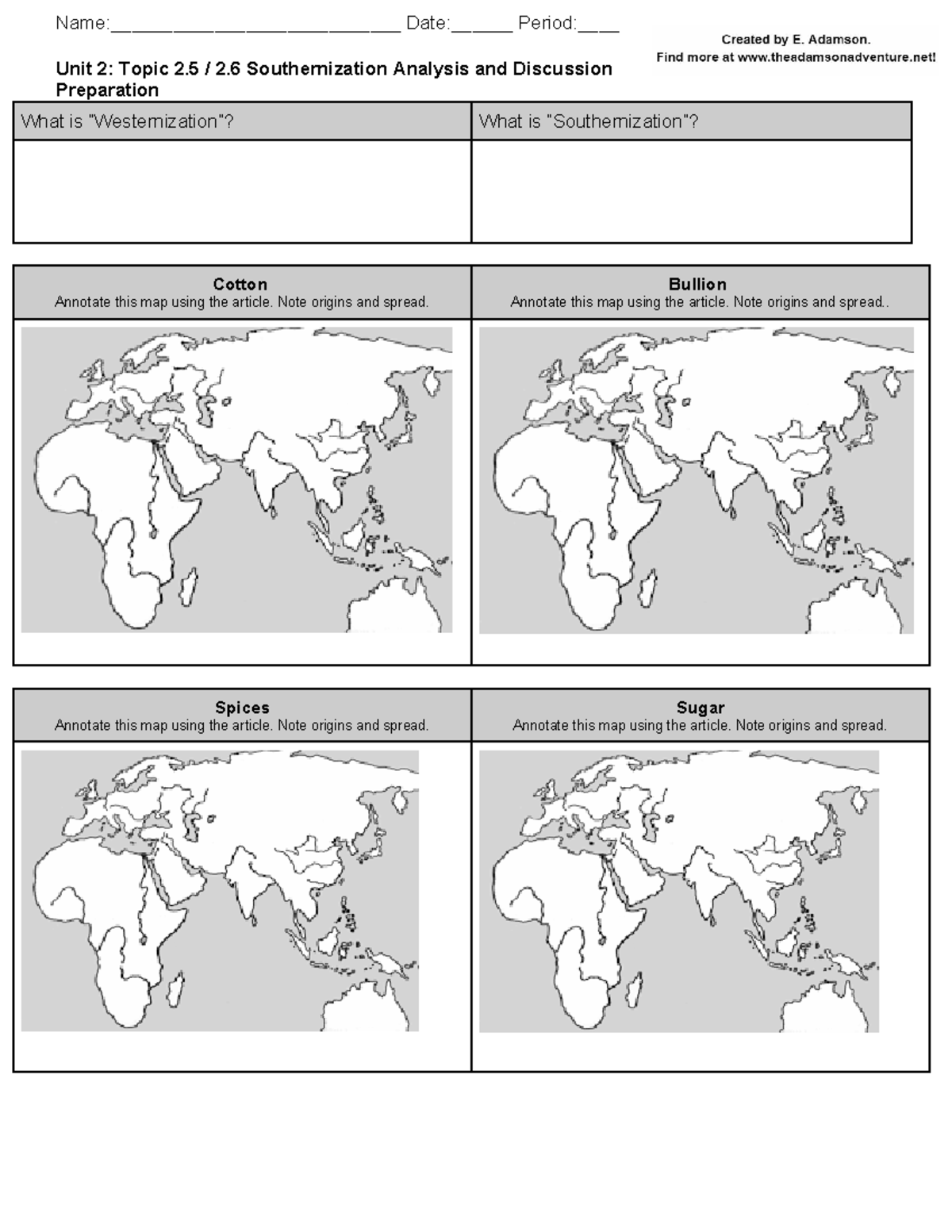 Southernization Analysis Guide - Unit 2: Topic 2 (2024-2025) - Studocu