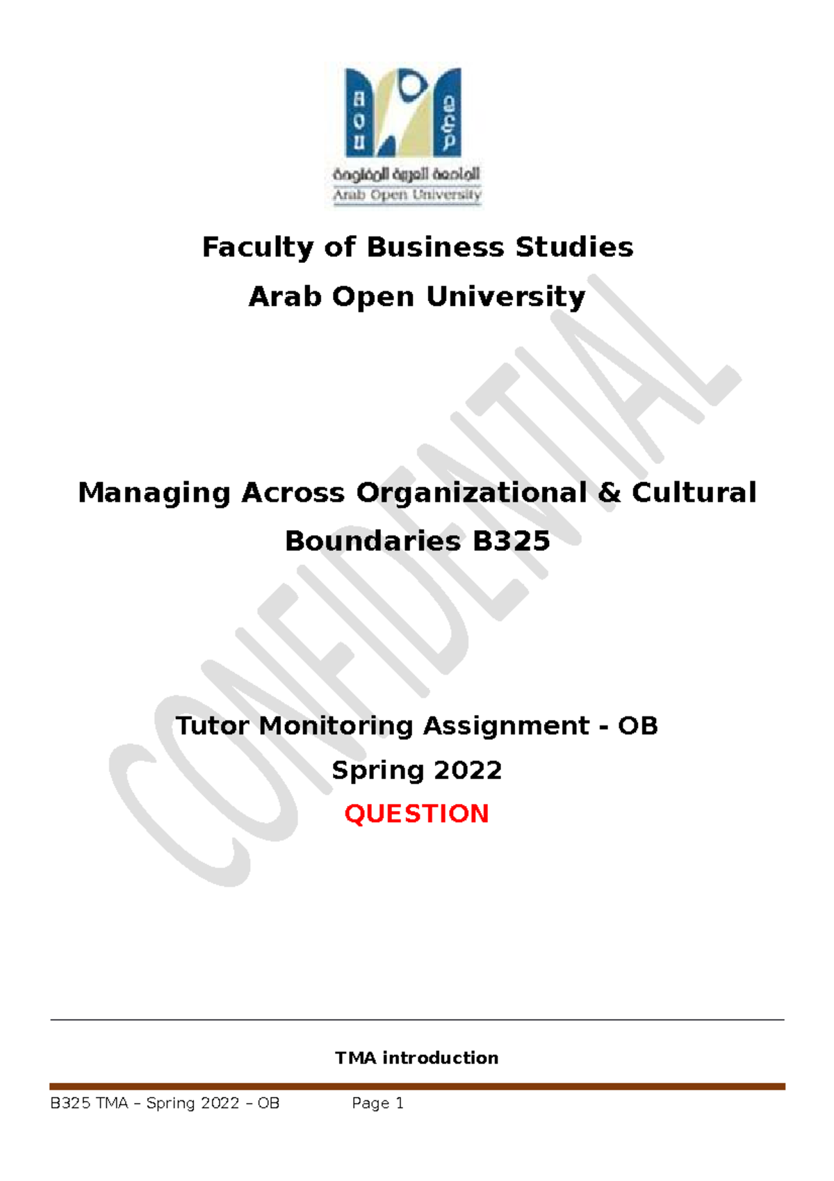 B325 TMA SP22 - B325 TMA - Faculty of Business Studies Arab Open ...