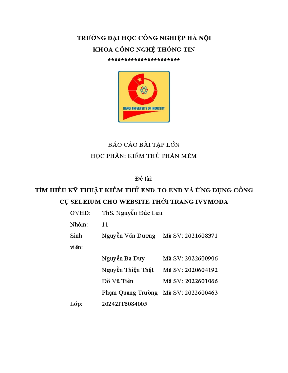 KTPM N11 Final Report: Understanding Testing Techniques & Selenium ...