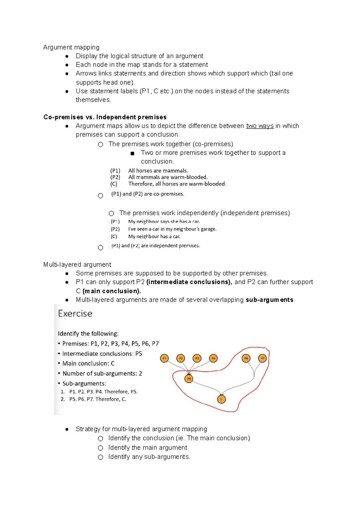 Argument mapping - lecture note - Argument mapping Display the logical ...