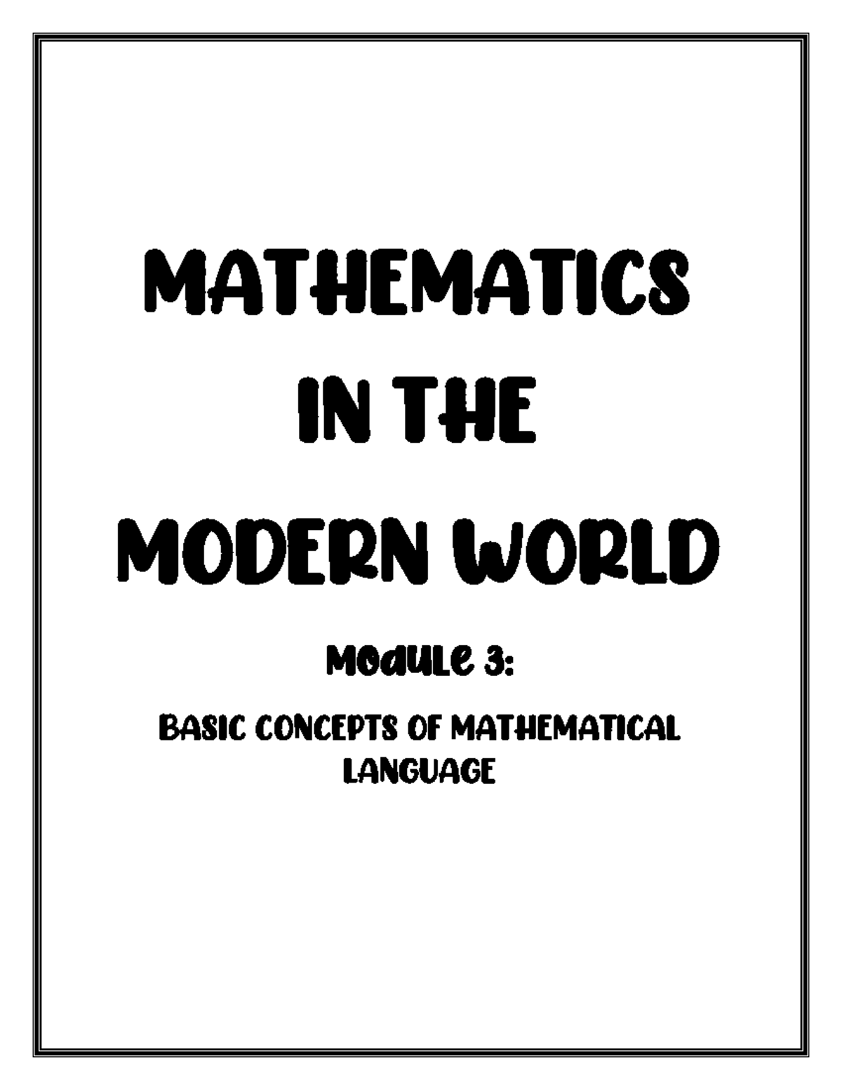 Module 3 - Sets, Functions, Relations - MATHEMATICS IN THE MODERN WORLD ...